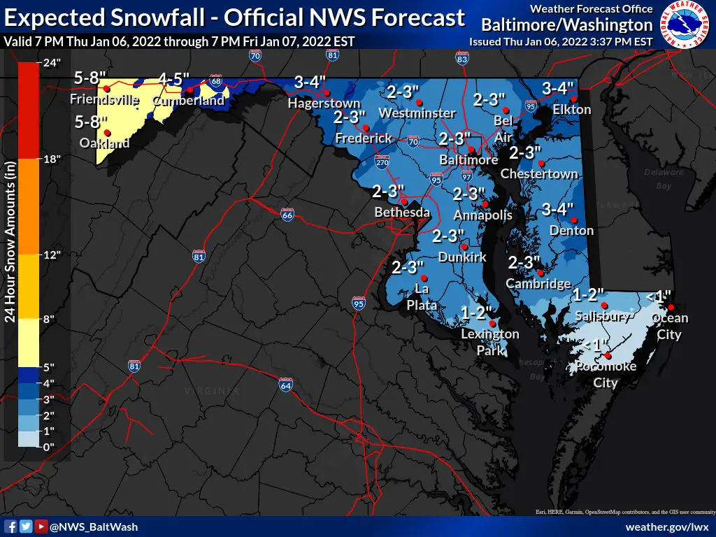 NWS Snow & Ice Forecasts - Just In Weather