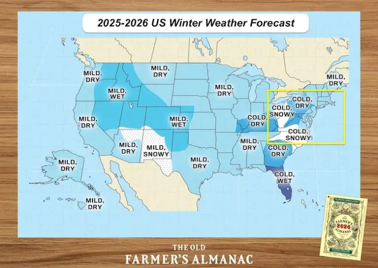 Winter Outlook 2025 to 2026 From Two Farmers Almanacs Both Colder But Split On Snow - Just In ...